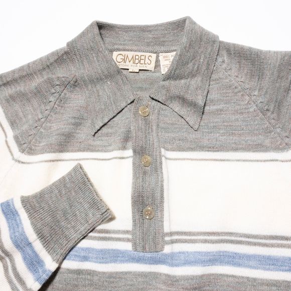 Gimbels | Sweaters | Vintage 7s Gimbels Sweater Mens Large Knit Gray ...
